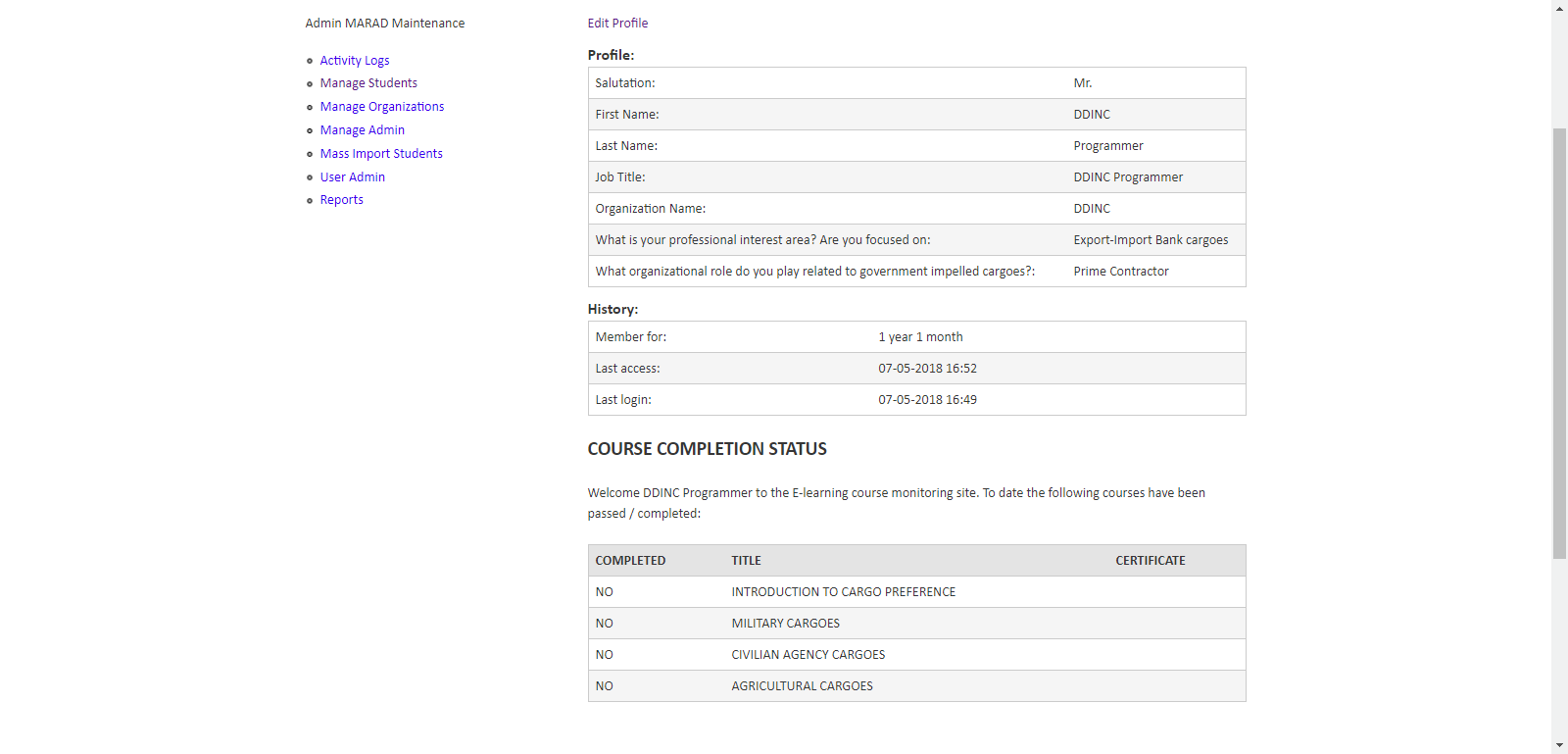 Contractor Training Program for The Department of Transportation